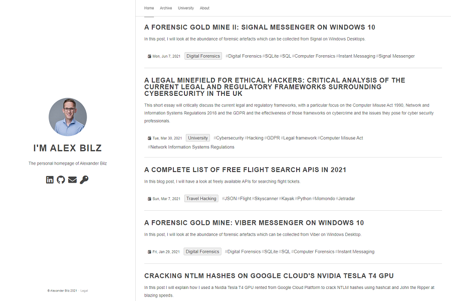 Alexander Bilz | A Forensic Gold Mine II: Forensic Analysis of Signal ...